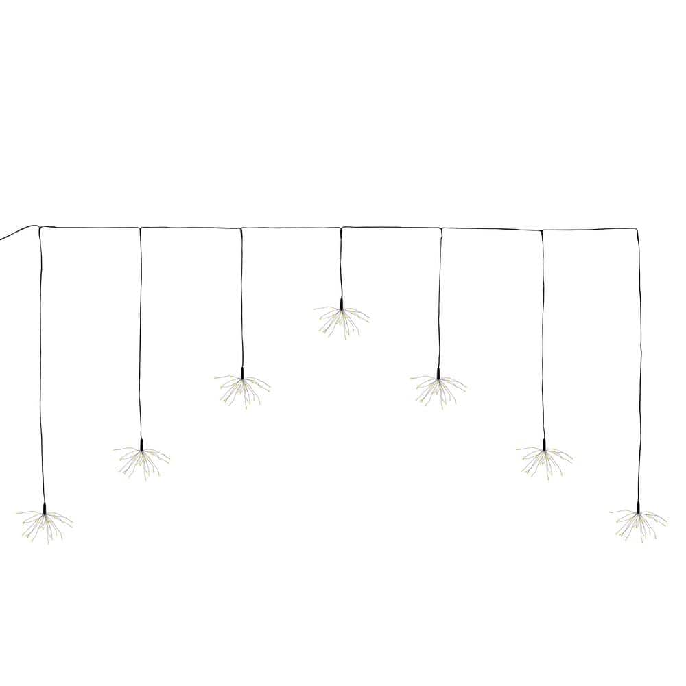 LUMABASE Electric Starburst LED Curtain String Lights with Soft White ...