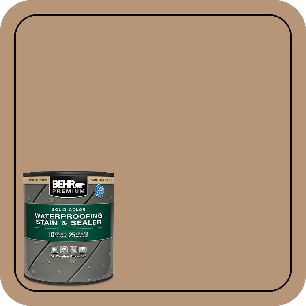 BEHR PREMIUM 1 qt. #280F-4 Burnt Almond Solid Color Waterproofing ...