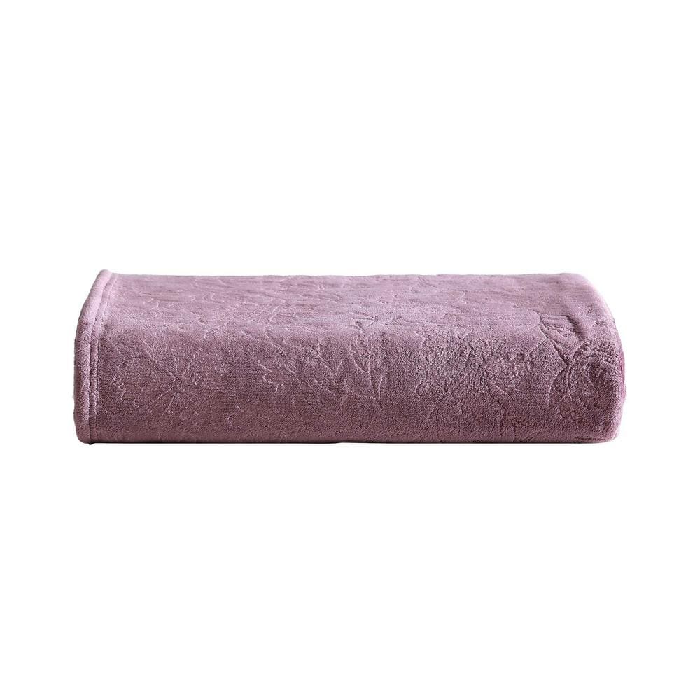 Eddie Bauer Woodblock Floral Plum Grey Ultra Soft Plush Fleece ...