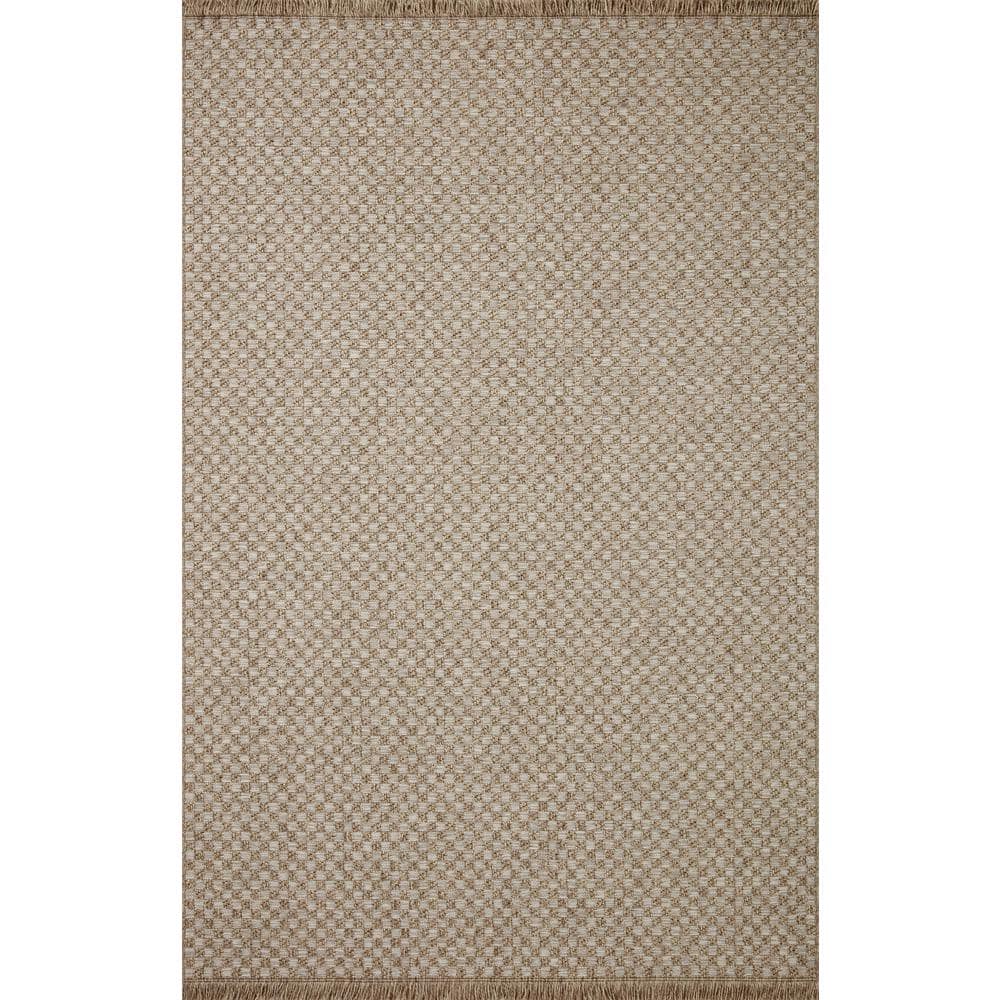 Loloi Dawn Natural Checkered 7 ft.-8 in. x 10 ft. Indoor/Outdoor Area ...