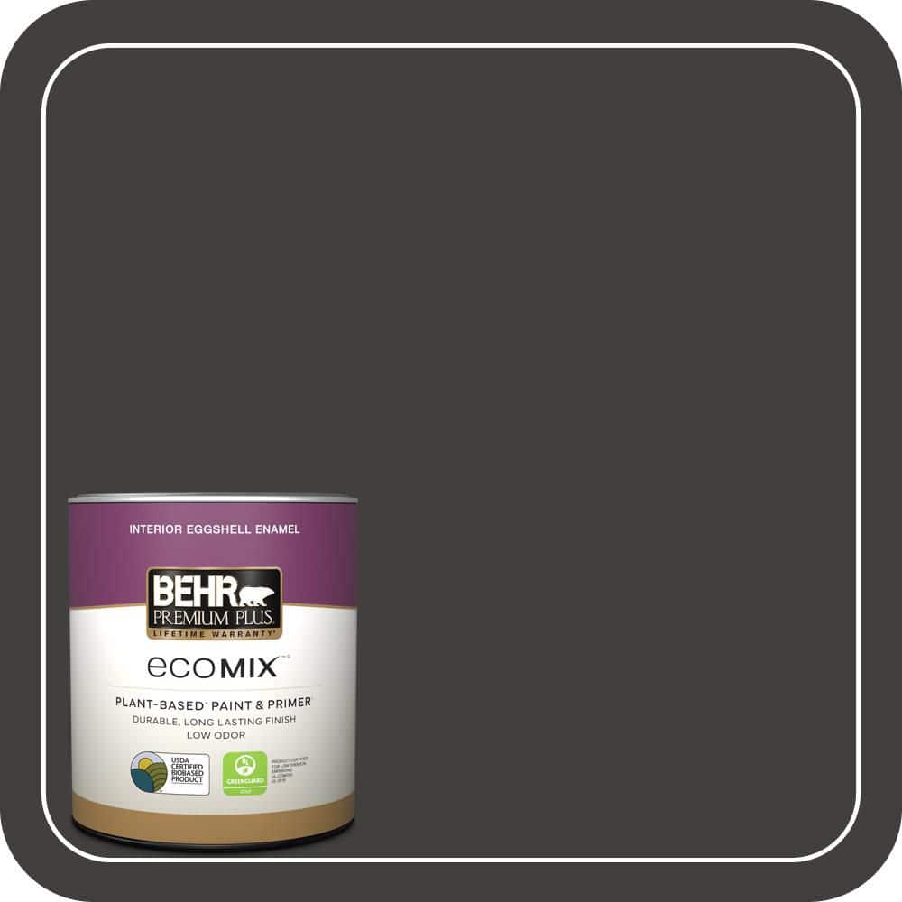 BEHR PREMIUM PLUS 1 qt. #N510-7 Blackout Eggshell Enamel EcoMix Plant ...