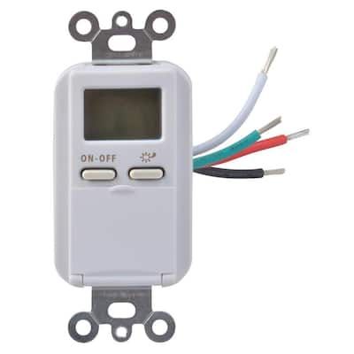 Woods 15 Amp 1-2-4-8 Hour In-Wall Countdown Digital Timer Switch, White ...