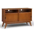 Simpli Home Draper Solid Hardwood 54 in. Wide Mid-Century Modern TV ...