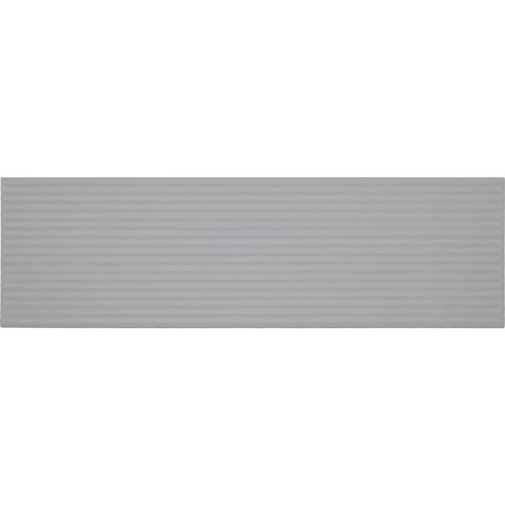 Daltile Stencil Grey 4 in. x 6 in. Glazed Porcelain Linear Sample Tile ...