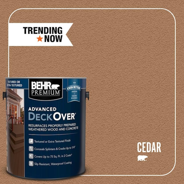 BEHR Premium Advanced DeckOver 1 gal. #SC-146 Cedar Textured Solid ...