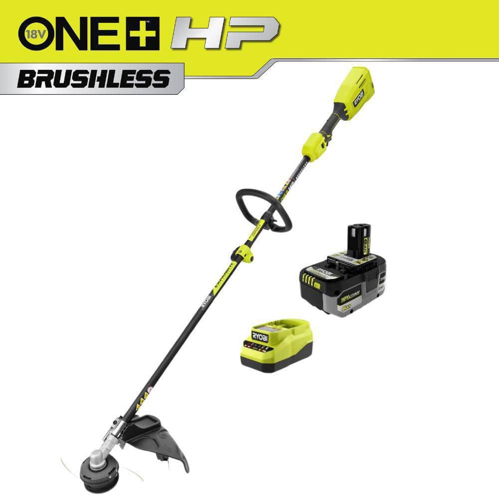 RYOBI ONE+ HP 18V Brushless 15 in. Attachment Capable String Trimmer ...