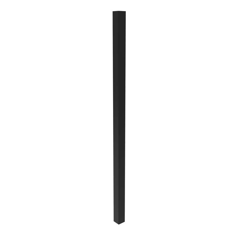 FORTRESS Estate 3 in. x 3 in. x 9 ft. Gloss Black Steel Post 640092-B14 ...