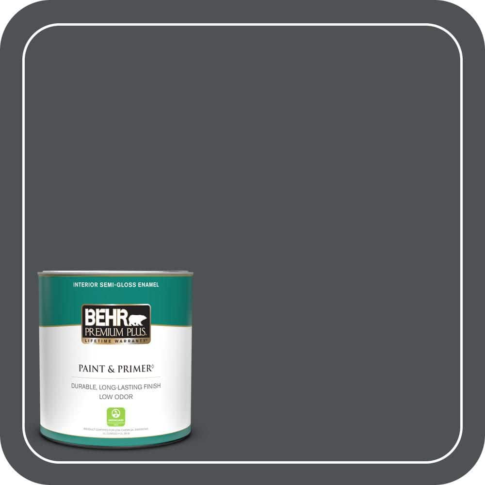 BEHR PREMIUM PLUS 1 qt. #770F-6 Evening Hush Semi-Gloss Enamel Low Odor ...