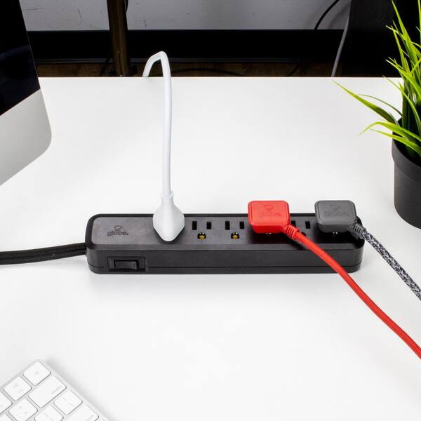 Right Angle Plug Space Saving Globe Electric 6-Outlet Power Strip With ...