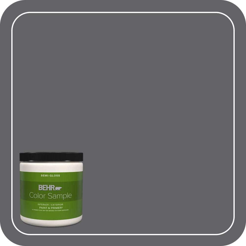 BEHR PREMIUM PLUS 8 oz. #N530-6 Digital Semi-Gloss Interior/Exterior ...