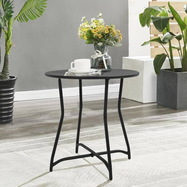Pocassy Black All Iron Round Side Table PJ165