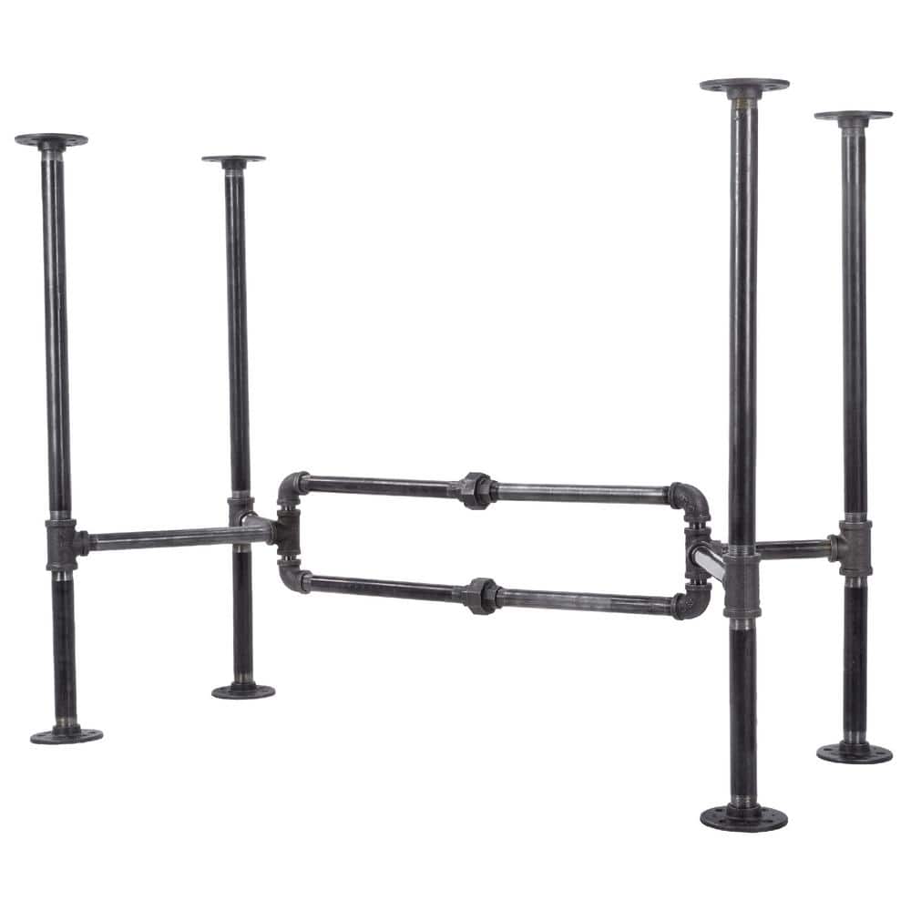 PIPE DECOR 3/4 in. Black Steel Pipe 3 ft. L x 28.5 in. H "O" Design ...
