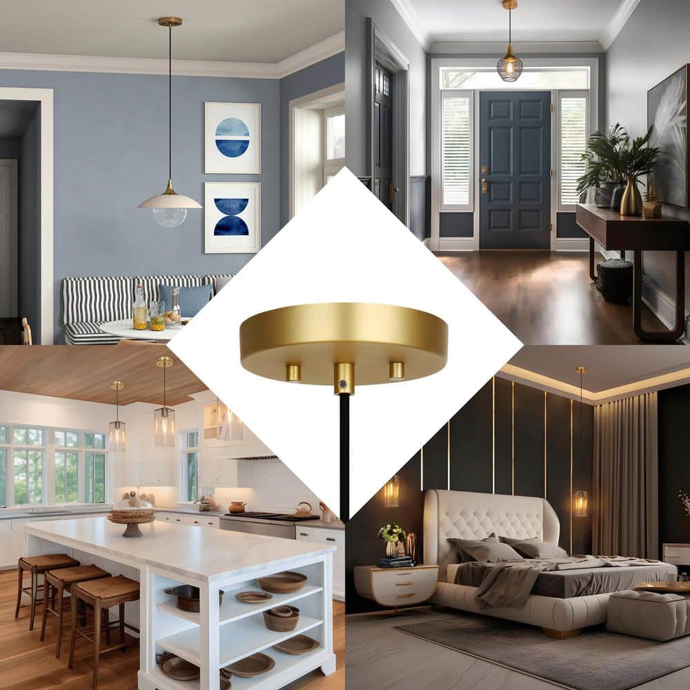 Yichuhaoxi Brass Lamp Heavy Duty Ceiling Light Canopy Kit Replacement Cover Plate with Mounting ...