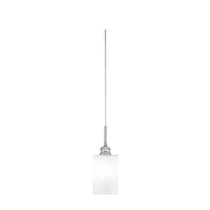 Albany 60-Watt 1-Light Brushed Nickel Pendant Mini Pendant Light Square ...