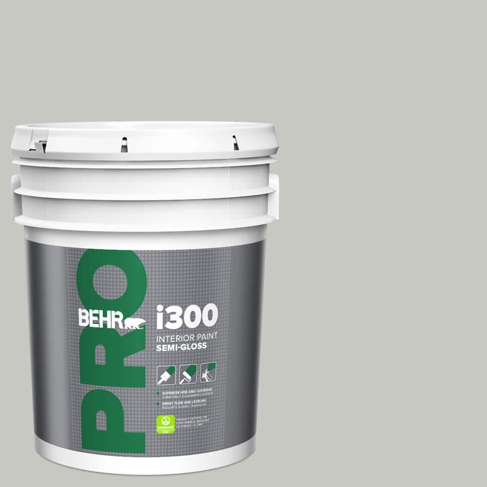 BEHR PRO 5 gal. #MQ2-59 Silver City Semi-Gloss Interior Paint PR37005 ...