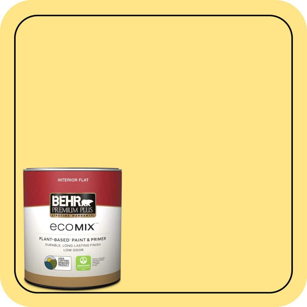 BEHR PREMIUM PLUS 1 qt. #P300-5 Upbeat Flat EcoMix Plant-Based Interior ...