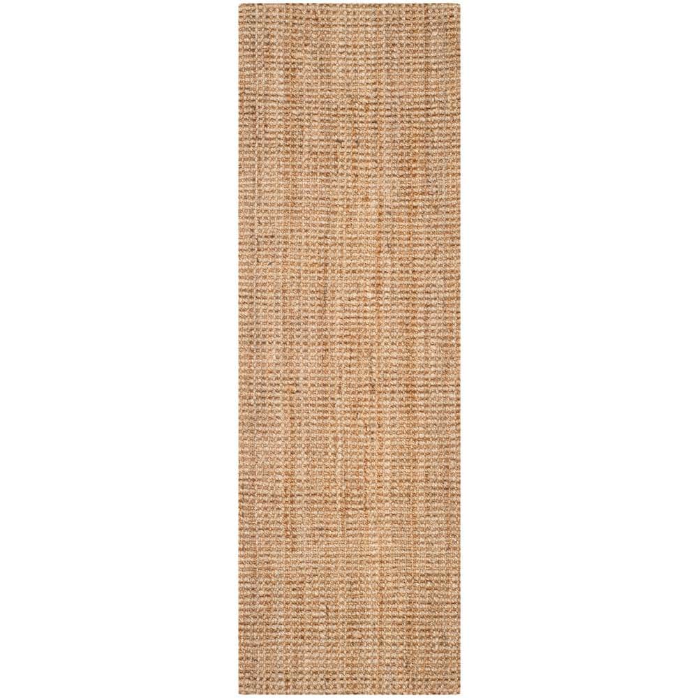 SAFAVIEH Natural Fiber Natural 2 ft. x 9 ft. Woven Border Runner Rug ...