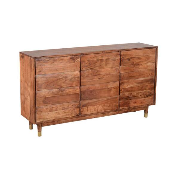 THE URBAN PORT Rustic Brown Handcrafted Wooden Sideboard with Shutter ...
