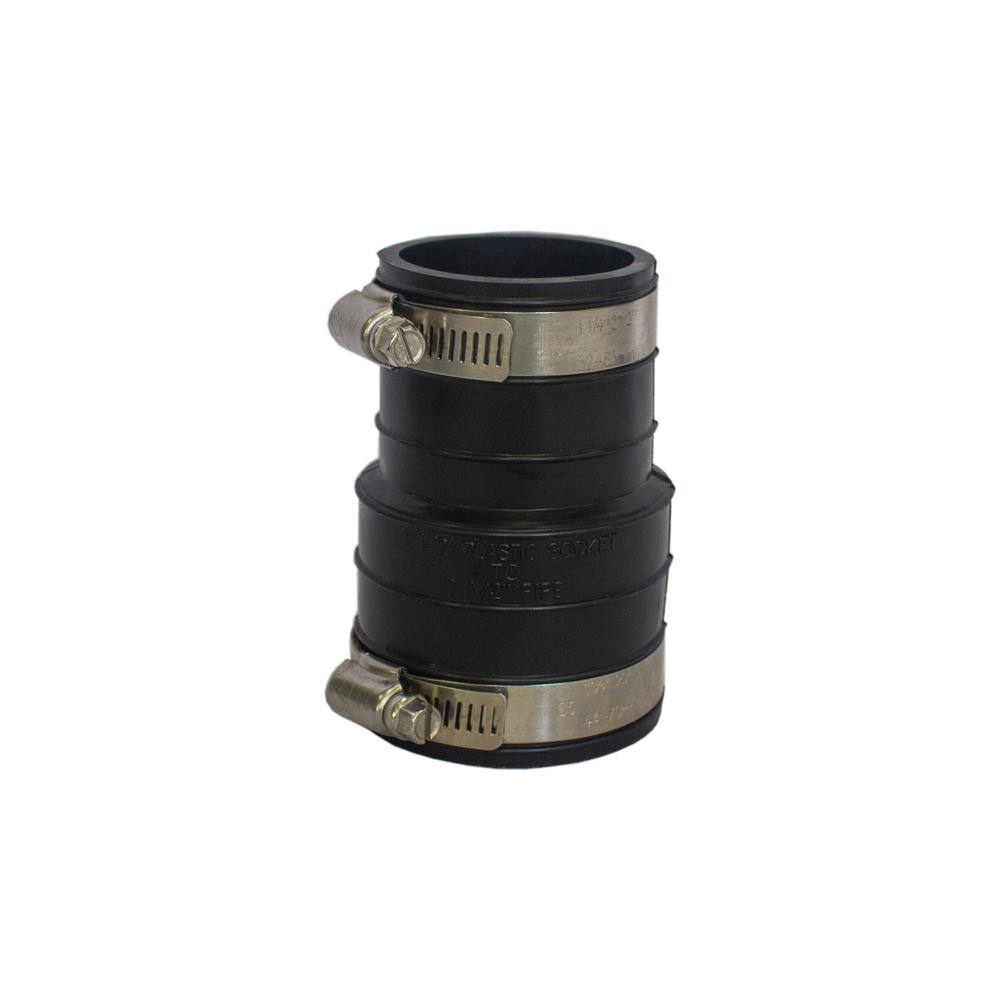 ECO FLO 1-1/2 in. Socket x PVC Pipe DWV Flexible PVC Coupling 159-150 ...
