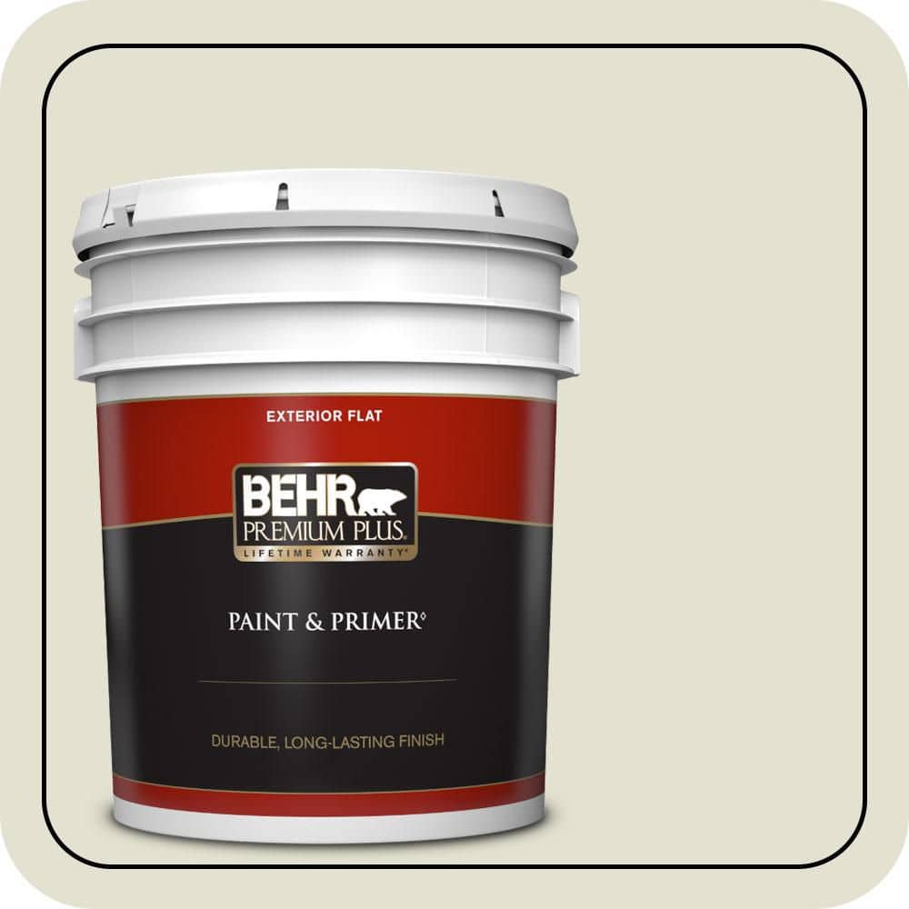 BEHR PREMIUM PLUS 5 gal. #400E-2 Turtle Dove Flat Exterior Paint ...