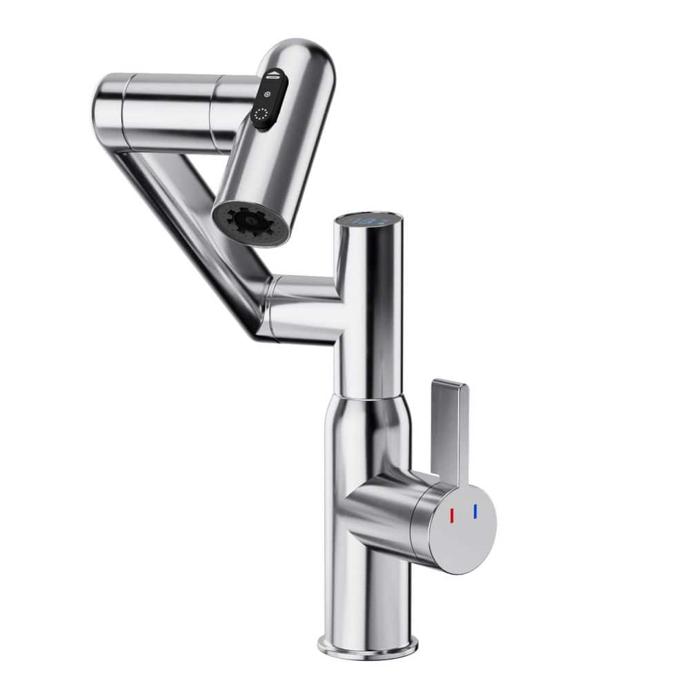 AIMADI Single Handle Single Hole Temperature Display Bathroom Faucet ...