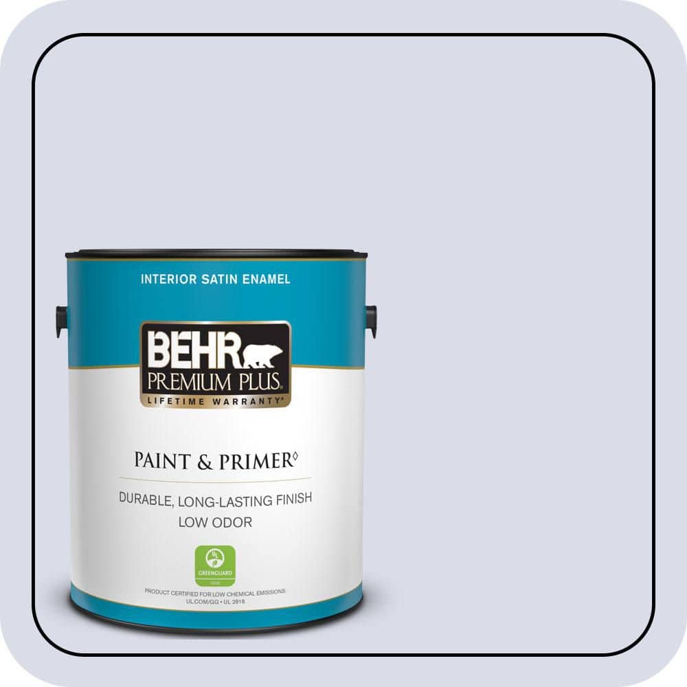 BEHR PREMIUM PLUS 1 gal. #610A-2 Crocus Petal Satin Enamel Low Odor ...