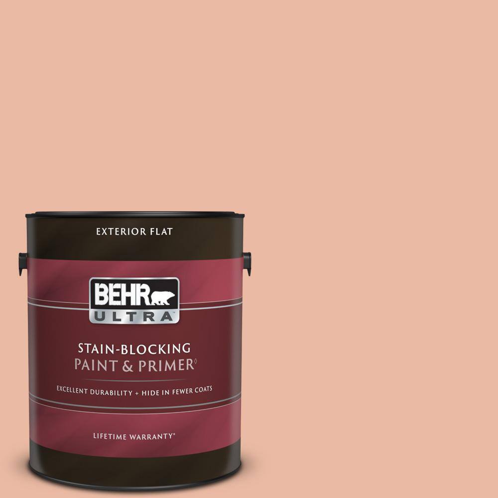 BEHR ULTRA 1 gal. #M200-3 Sunset Drive Flat Exterior Paint & Primer ...