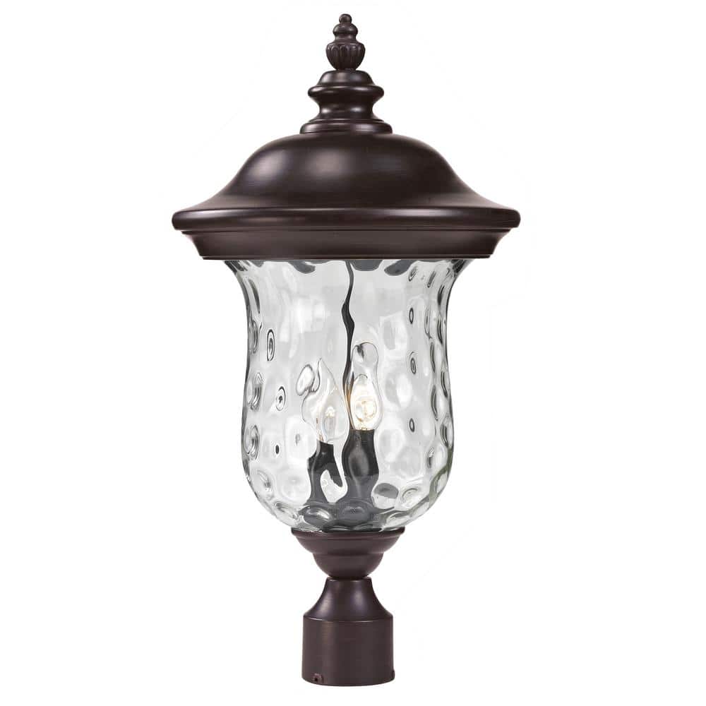 Armstrong 2-Light Bronze 21in Aluminum Hardwired Outdoor Weather ...