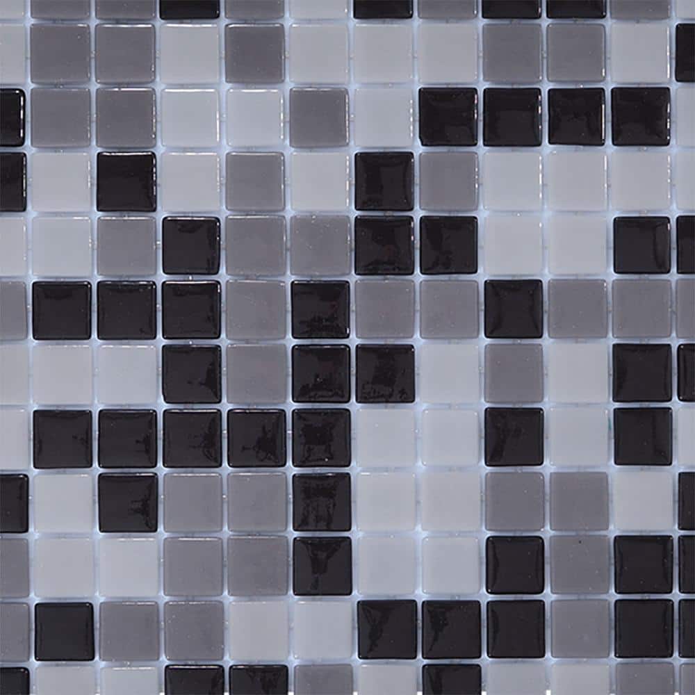 The Tile Doctor 6 in. x 6 in. Head Over Heels Gray and Black Mix Glossy ...