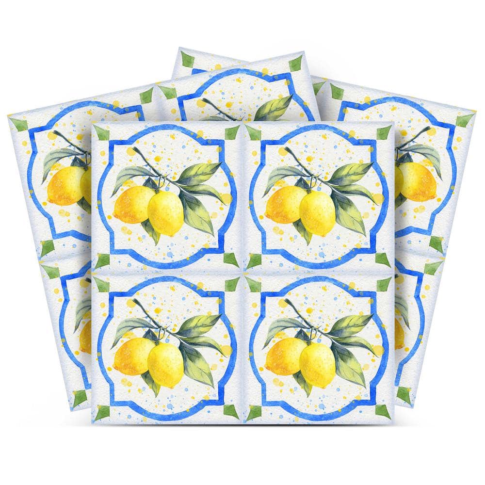 MI ALMA Yellow L05 12 in. x 12 in. Vinyl Peel and Stick Tile (24-Tiles, 24 sq. ft. / Pack) L05 ...