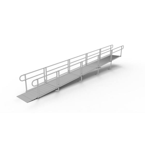 EZ-ACCESS PATHWAY 28 ft. Straight Aluminum Wheelchair Ramp Kit with ...