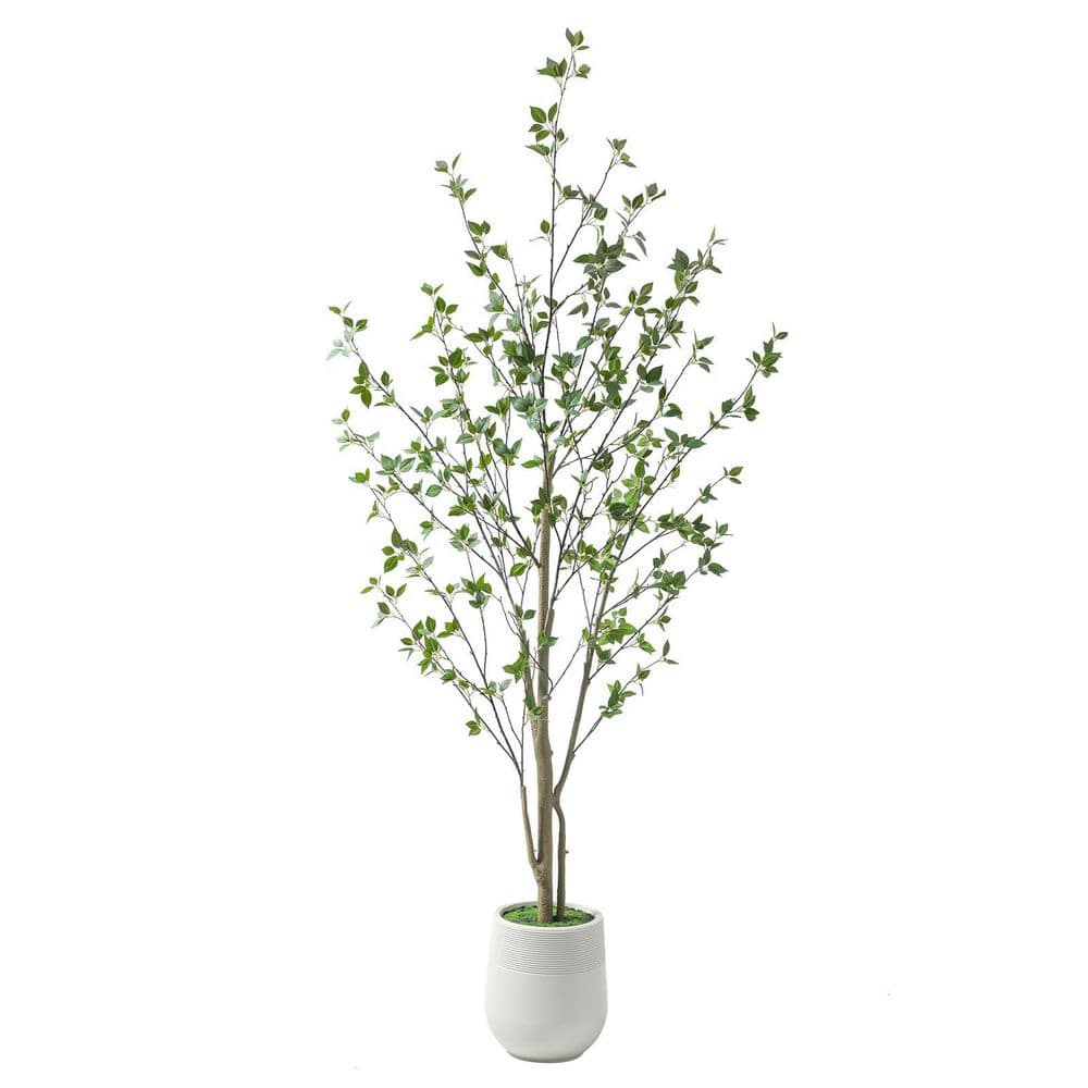 Afoxsos 7ft Artificial Citrus Tree with Large Decorative Planter ...