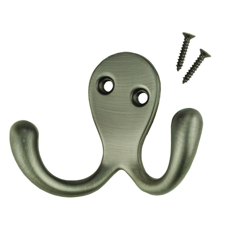 Everbilt Double Robe Hook in Slate 20407