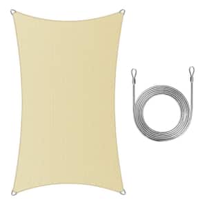 AMGO 18 ft. x 20 ft. Rectangle Pro Ring Sun Shade Sail with Rope-Black ...