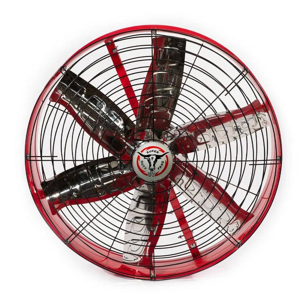 SUPER DUTY FANS 4 ft. Variable Speed Industrial Ceiling Fan in Red for ...