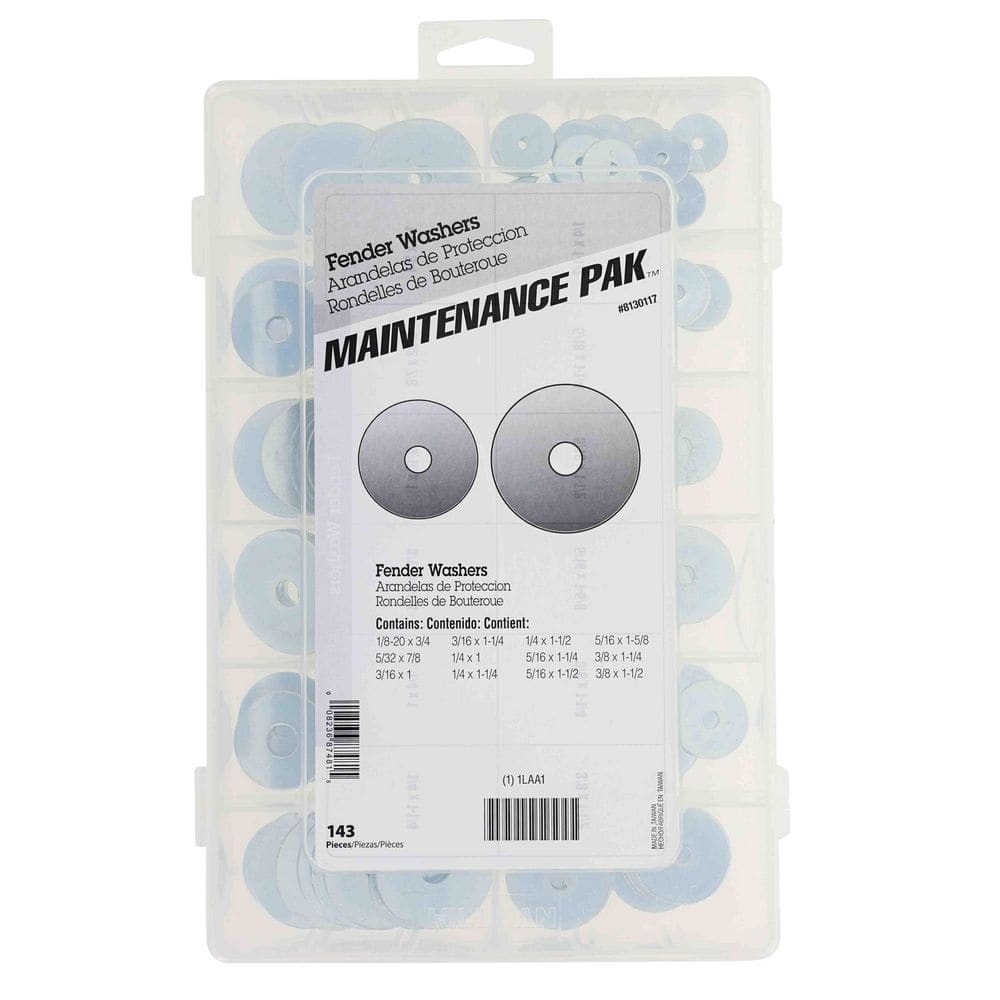 Hillman Zinc-Plated Fender Washer Assorted Kit (143-Pack) 8130117 - The ...
