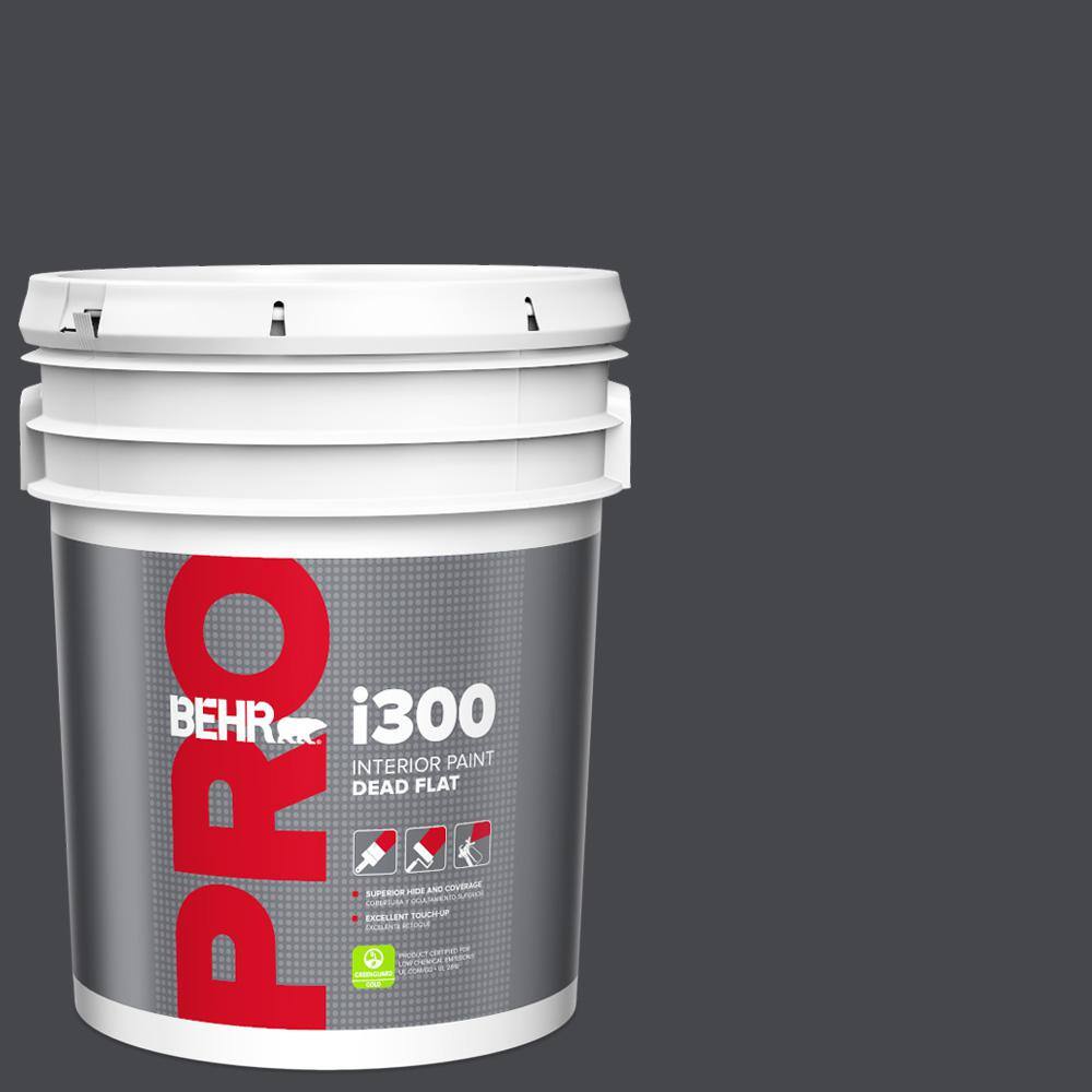 BEHR PRO 5 gal. #PPU26-23A Dark Secret Dead Flat Interior Paint PR31305 ...