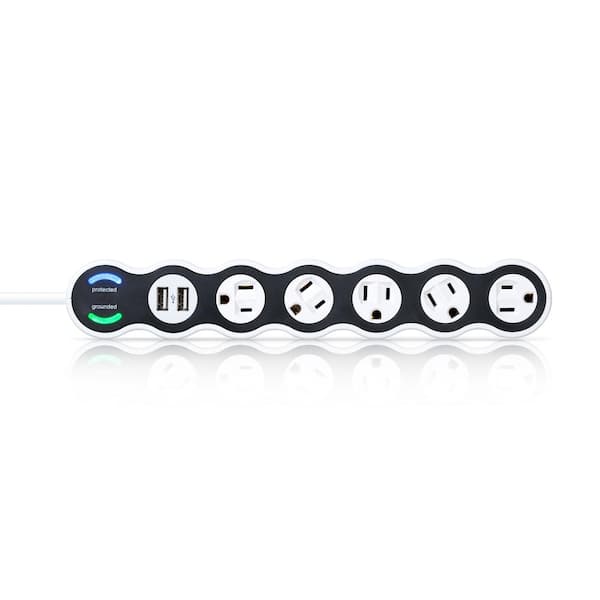 360 Electrical PowerCurve2.1 7-Outlet Surge Protector with USB Charging ...