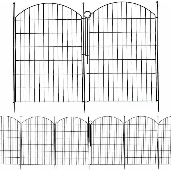 Oyezvary 40 in. Metal Black Rustproof Decorative Garden Fence No Dig ...