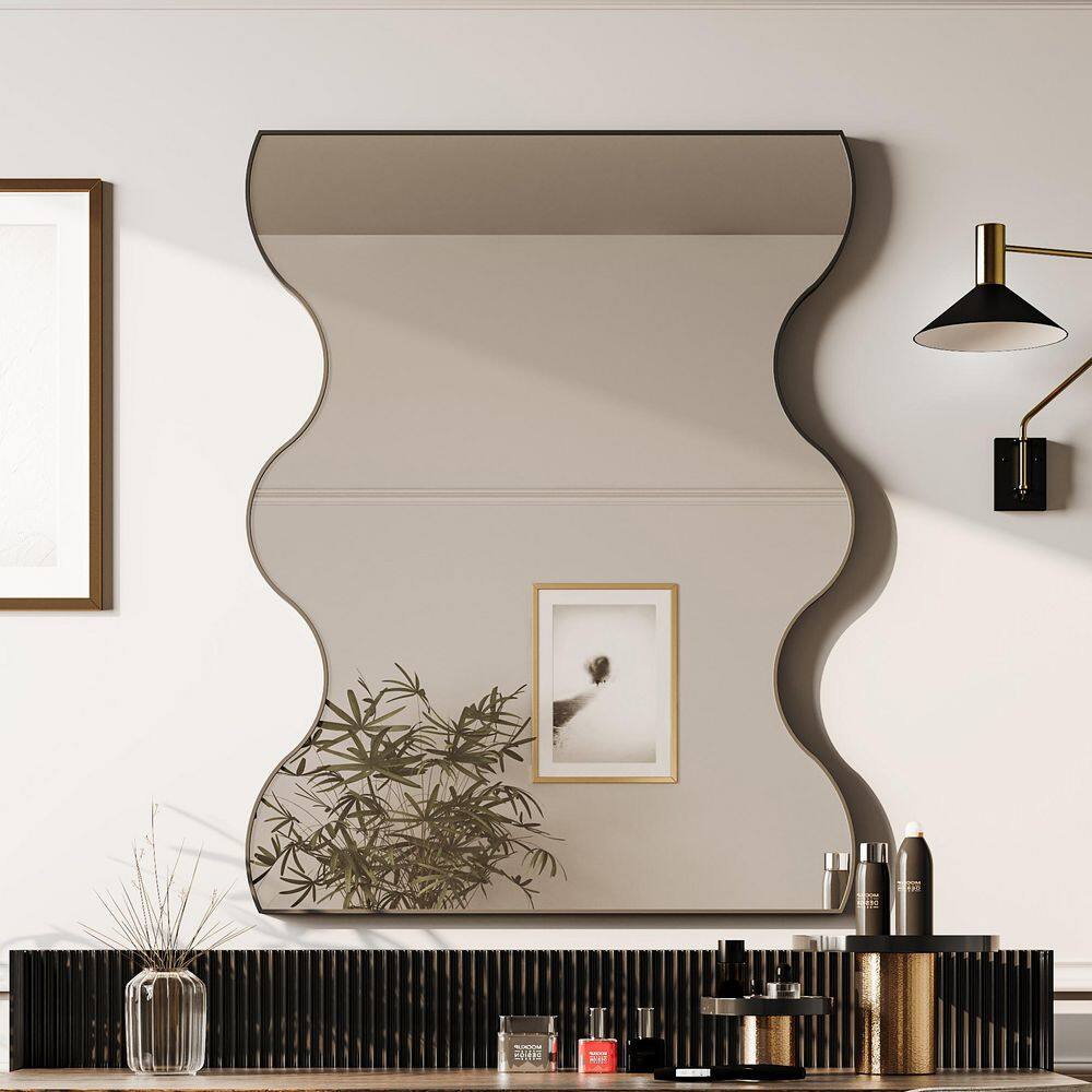 Eoviamne 30 in. W x 35 in. H Novelty Metal Framed Wall Bathroom Vanity ...