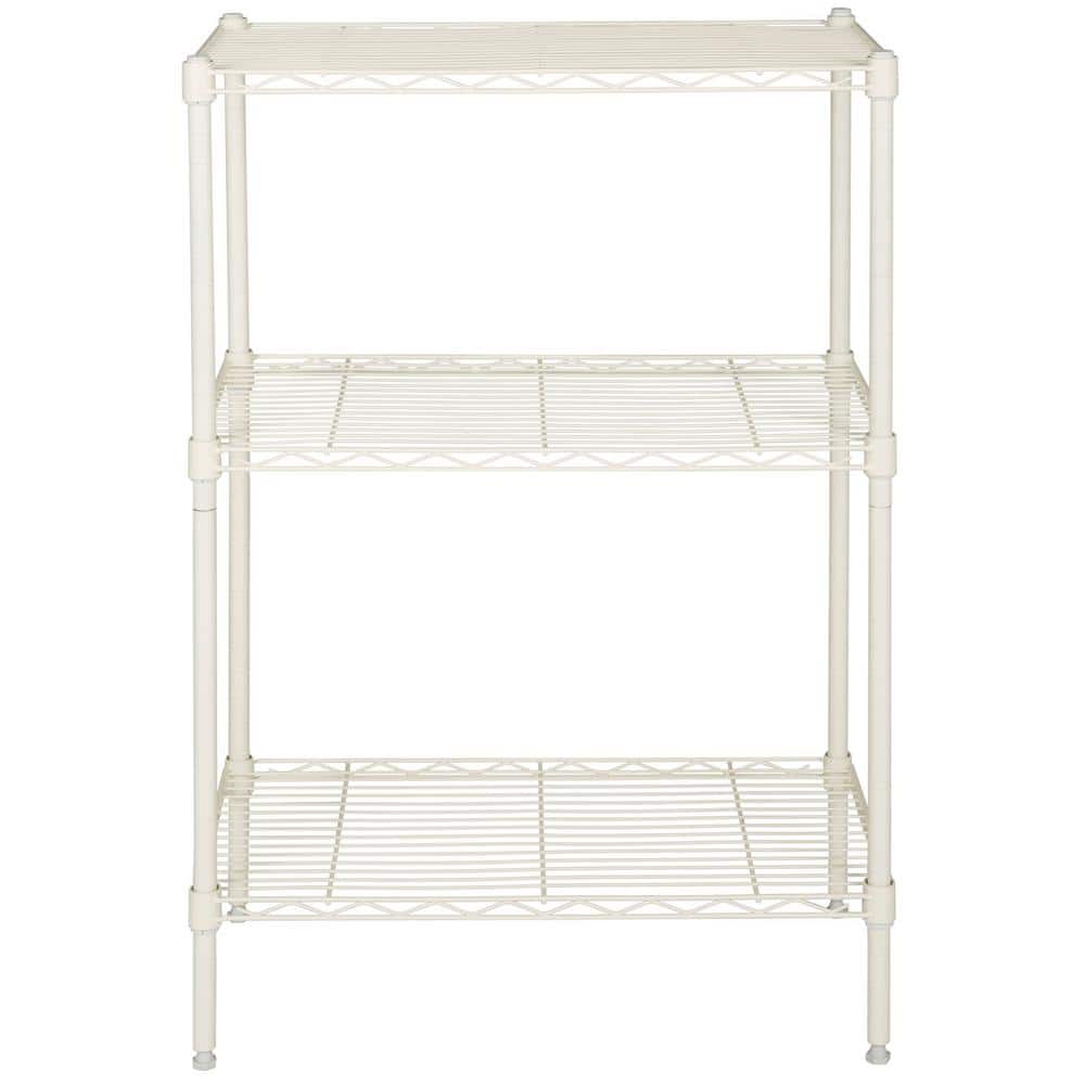 SAFAVIEH Ivory 3-Tier Carbon Steel Wire Shelving Unit (23 in. W x 35 in ...