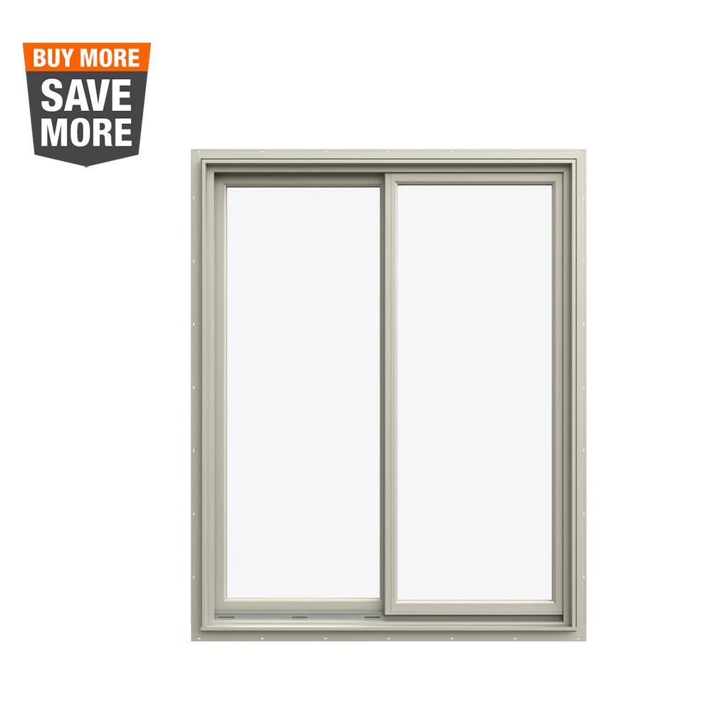 JELD-WEN 47.3125 in. x 59.5625 in. W-5500 Left-Hand Sliding Wood Clad ...