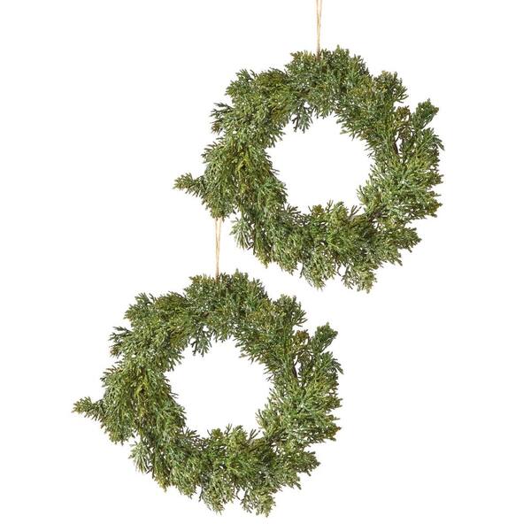 Regency International 8 in. Artificial Natural Touch Cedar Mini Wreath ...