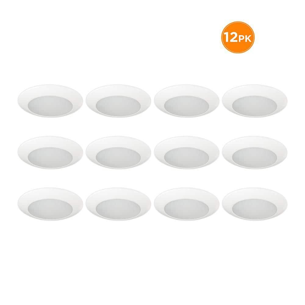 Commercial Electric 12-Pack 8 in. LED Surface Mount Downlight Flush ...