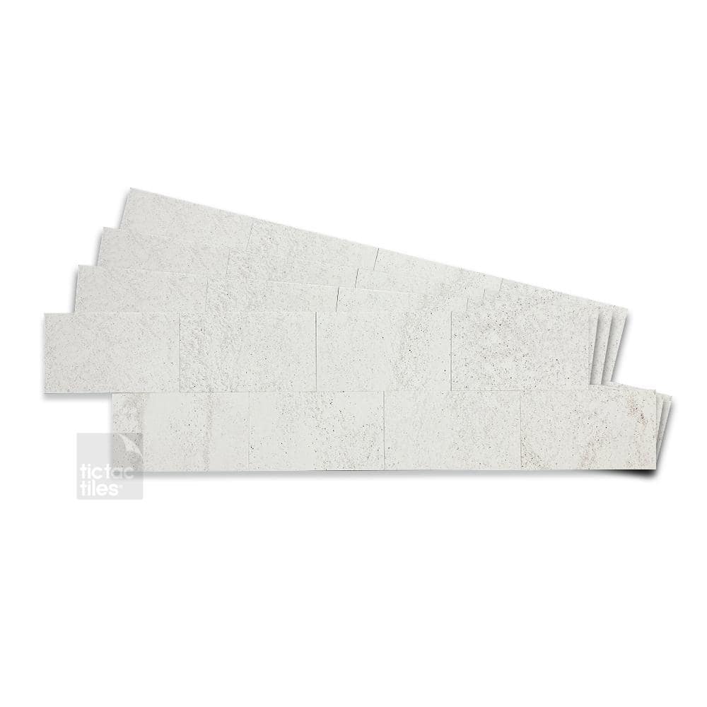 Tic Tac Tiles Concrete Subway 4pcs Light Sand 24 in. x 6 in. Other Peel ...