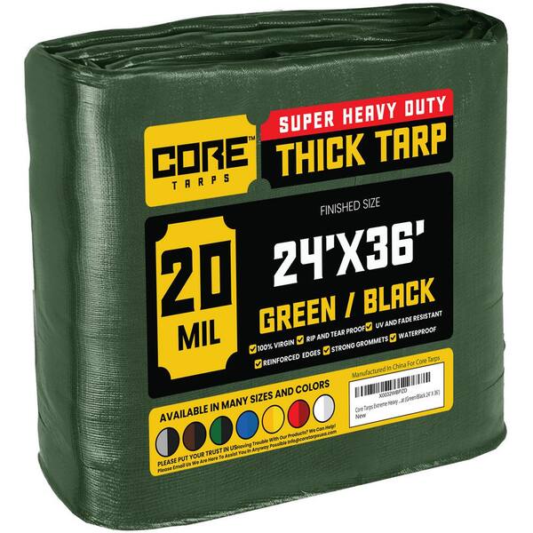 Reviews for CORE TARPS 24 ft. x 36 ft. Green/Black 20 Mil Heavy Duty ...