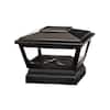 Veranda 5 in. x 5 in. Black Vinyl Solar Light Post Cap with Black Base ...