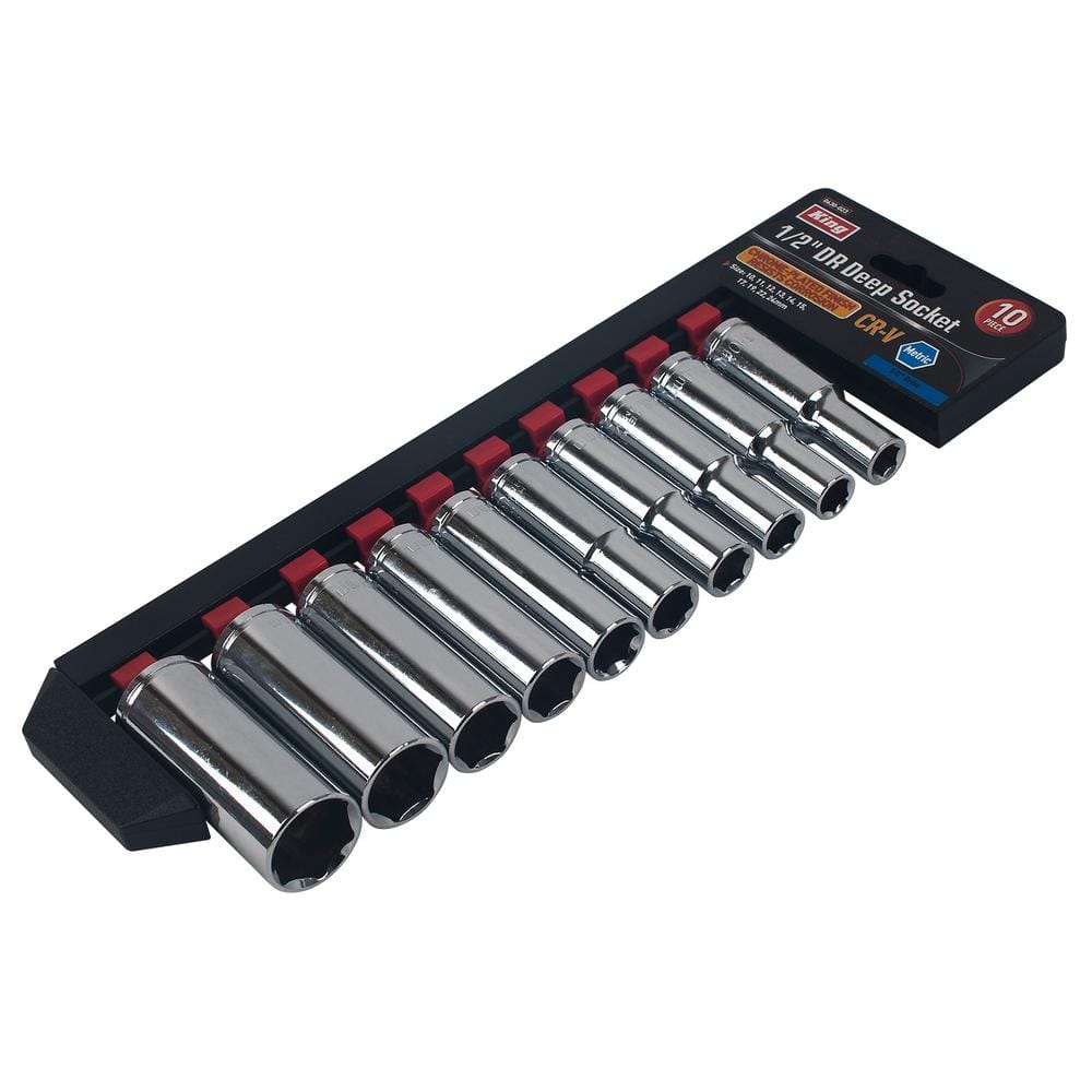 KING 1/2 in. Drive Metric Deep Socket Set (10-Piece) 0630-0 - The Home ...