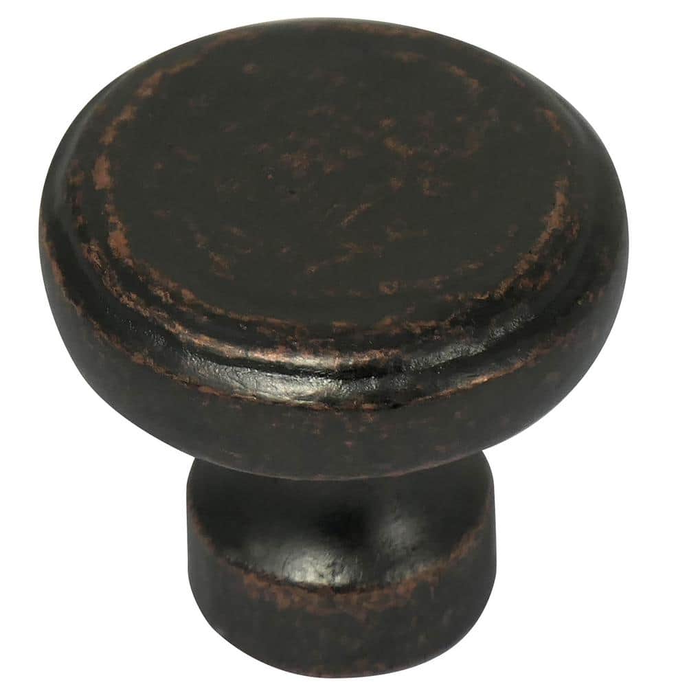 MNG Hardware Riverstone 1 in. Dark Antique Copper Round Cabinet Knob ...