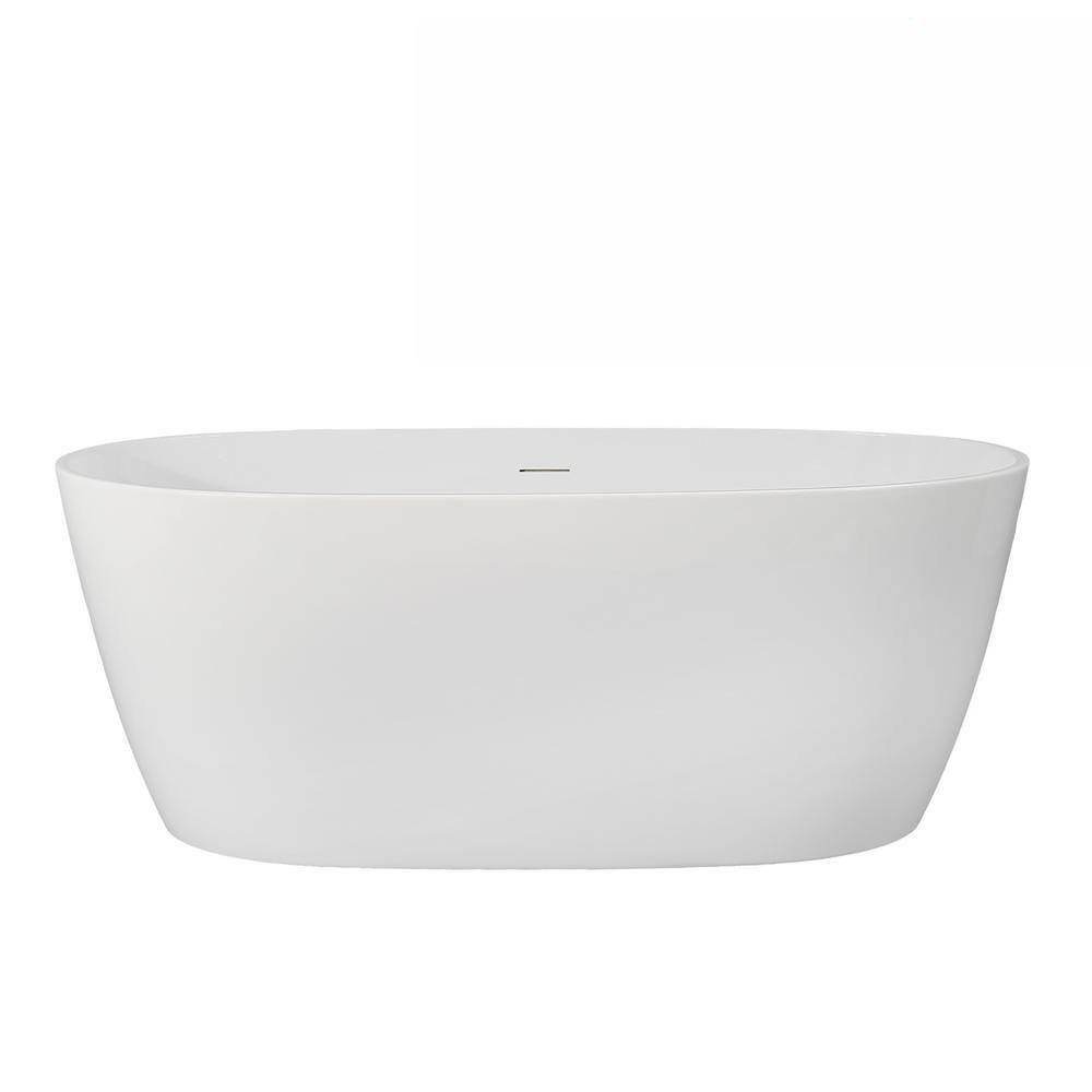 Streamline 59 in. x 29 in. Acrylic Freestanding Soaking Bathtub in ...